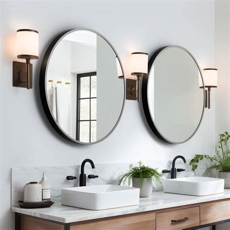 Dovelina 31 In W X 31 In H Round Aluminum Alloy Framed Bathroom