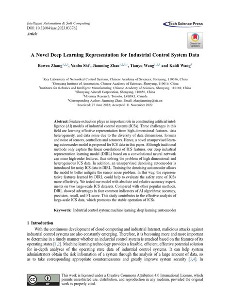 A Novel Deep Learning Representation For Industrial Control System Data