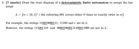 Solved Draw The State Diagram Of A Deterministic Finite Chegg