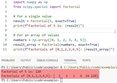 Python Numpy Factorial