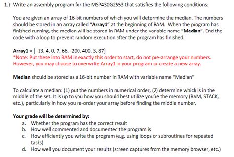 Solved 1 Write An Assembly Program For The Msp430g2553