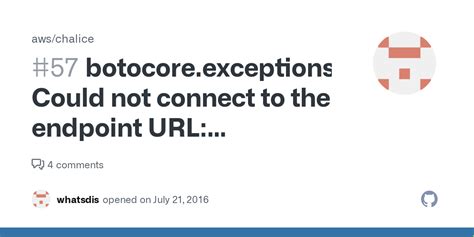 Botocoreexceptionsendpointconnectionerror Could Not Connect To The