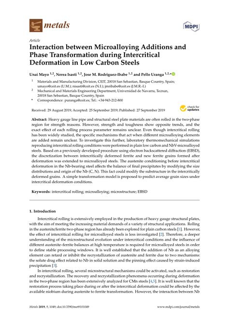 Pdf Interaction Between Microalloying Additions And Phase Transformation During Intercritical
