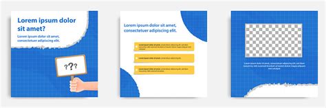 소셜 미디어 회전 목마 게시물 배너 레이아웃 팁 알고 계십니까 팟 캐스트 동기 부여 자기 개발 제품 서비스 지식 템플릿 찢어진 종이 디자인 요소와 질감 형판에 대한 스톡