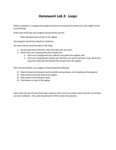 CSC126 Homework Lab 3 Homework Assignment Homework Lab 3 Loops