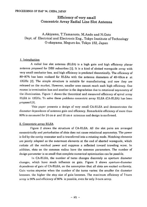 Pdf A Very Small Aperture Concentric Array Radial Line Slot Antenna