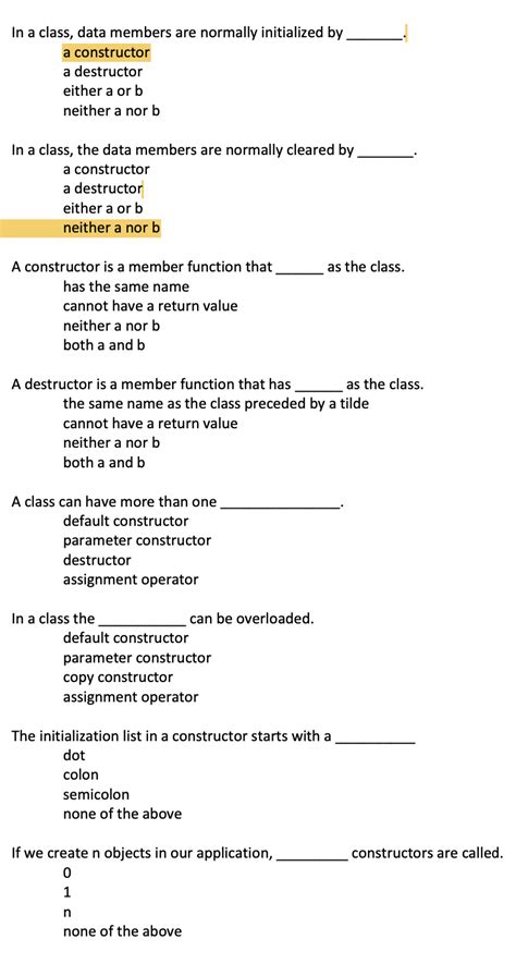 solved in a class data members are normally initialized by