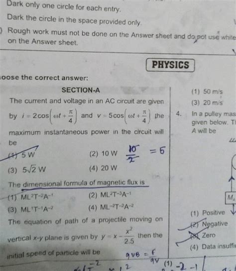 The Current And Voltage In An Ac Circuit Are Given Filo