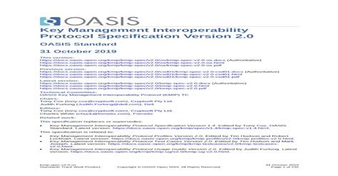 Pdf Key Management Interoperability Protocol Specification Dokumentips