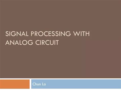 PPT Signal Processing With Analog Circuit PowerPoint Presentation Free Download ID 1321170
