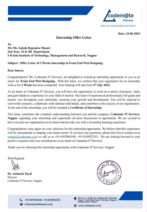 Sakshi Mantri On Linkedin Internship Internshipopportunity Codemateitservices Webdesign