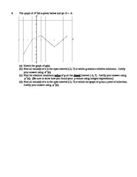 AP Calculus AB Curve Sketching And Particle Motion Quiz By AP Calculus AB