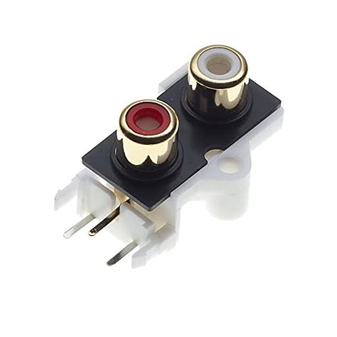 2x Phono Sockets Gold Plated Contact Parts Pcb Rca Female Jack 4 Pin Mounted Av Concentric