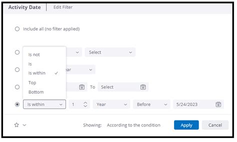 Dynamic Date Range Filtering Avionte Bold
