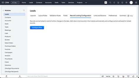 Record Locking Configuration Apis In Zoho Crm