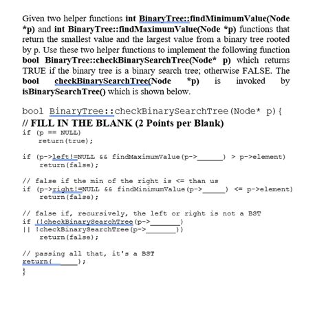 Solved 17 10 Points Given The Node H And BinaryTree H Chegg