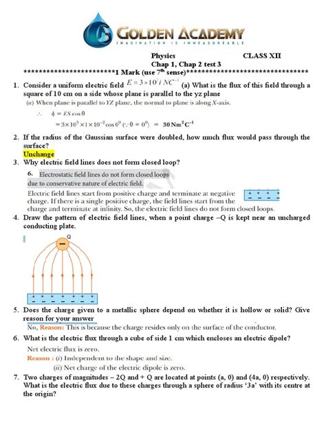 1 And 2 Test 3 Solns Pdf Capacitance Electric Field