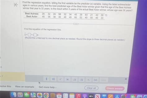 Solved Find The Regression Equation Letting The First