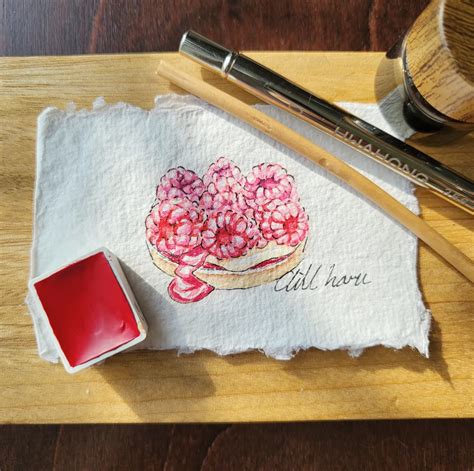 So 라즈베리” 상큼한 월요일로 시작🌈⭐️ 카디페이퍼 16 Watercolor On Paper 58cm 150g Cotton 100 그림 일러스트