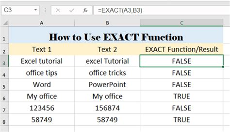 How To Use Exact Function In Excel—simple Tutorial My Microsoft