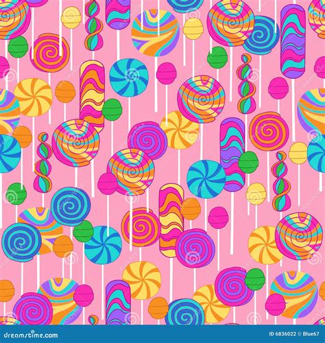 Lollipops Candy Repeat Pattern Stock Vector Illustration Of Drawn