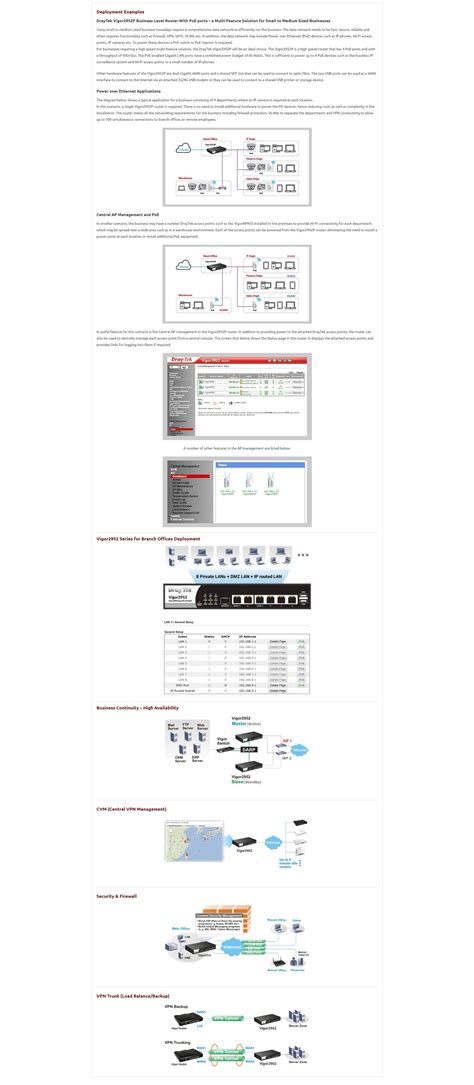 DrayTek Vigor 2952P Dual WAN Firewall QoS IPv6 Broadband Router With 4xPoE Giga LANs