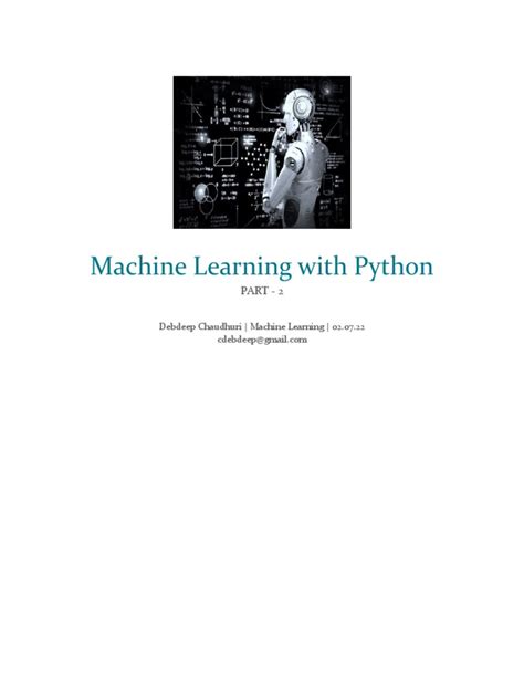 Machine Learning With Python Part 2 Pdf Machine Learning
