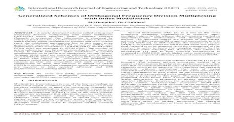 Pdf Generalized Schemes Of Orthogonal Frequency Division · Orthogonal Frequency Division