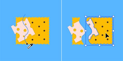 ナイフツールを使用した図形の切り抜き