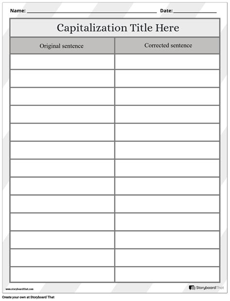 Storyboard That Free Capitalization Worksheets For Writers