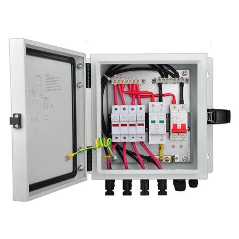 Buy PowGrow PV Combiner Box 4 String Metal Solar Combiner Box With 15A