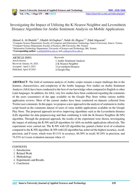 PDF Investigating The Impact Of Utilizing The K Nearest Neighbor And