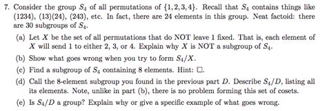 Solved 7 Consider The Group S4 Of All Permutations Of