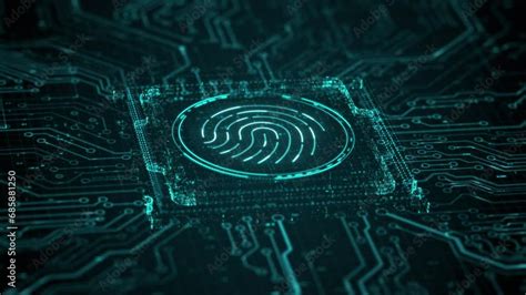 Digital Biometric Security And Identify By Fingerprint Concept Scanning System Of The Finger