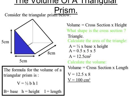 Volume Of A Triangular Prism Calculation