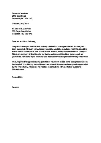 Contract Cancellation Letter Format