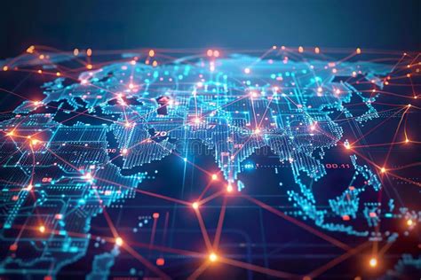 Digital Map Of Asia Highlighting Connectivity And Data Networks Stock Image Image Of