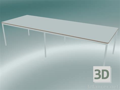 Modelo 3d Mesa Rectangular Base 300x110 Cm Blanco Contrachapado