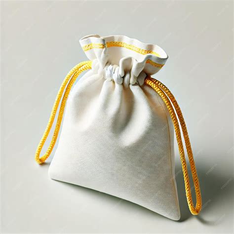 Elegant White Drawstring Pouch Premium Ai Generated Image