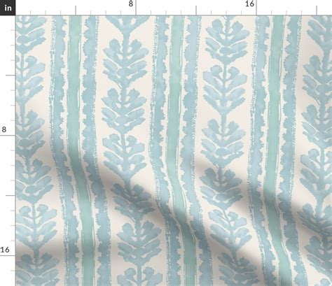 Rowan Stripe Light Blue And Aqua Fabric Spoonflower
