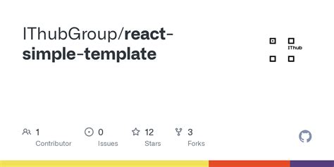 GitHub IThubGroup React Simple Template