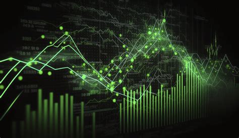 stock market trading graph in green color as economy 3d illustration background trading trends