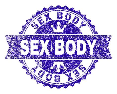 Grunge Textured Sex Body Stamp Seal With Ribbon Stock Vector