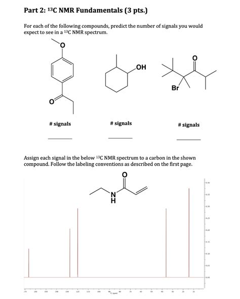 solved part 2 13c nmr fundamentals 3 pts for each of the