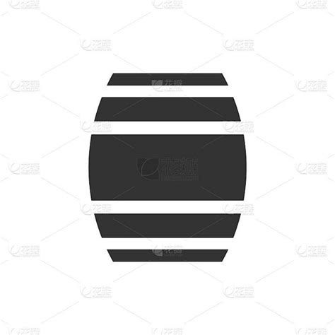 桶矢量图标。啤酒和葡萄酒木桶容器符号。威士忌和朗姆酒酿酒厂的标志。形状简单的酒精饮料标志。