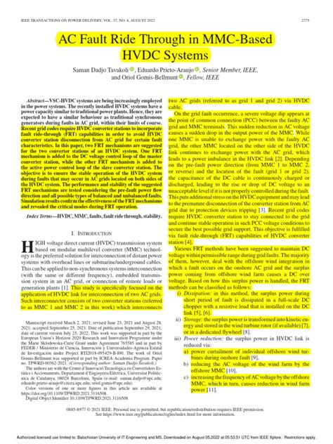 very imporatnt ac fault ride through in mmc based hvdc systems pdf high