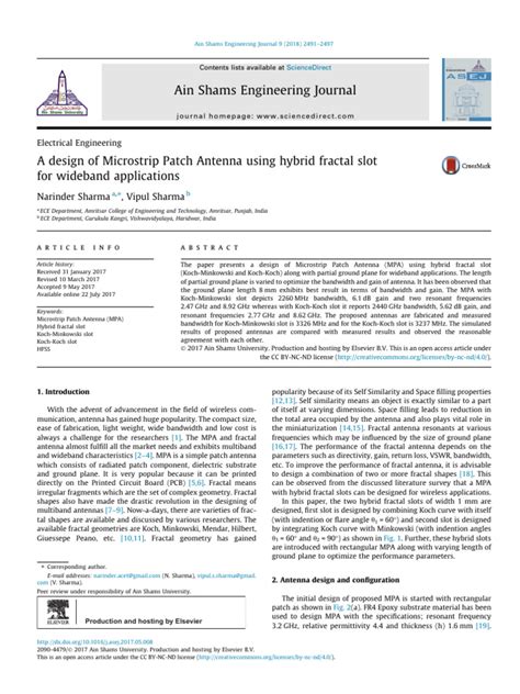A Design Of Microstrip Patch Antenna Using Hybrid Fractal Slot For Wideband Applications