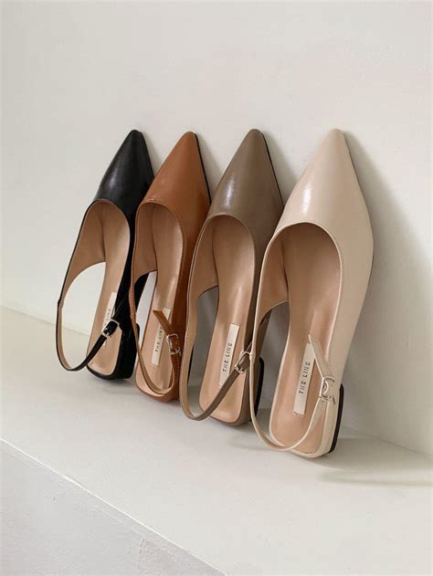 너앤나 퓨어라이크슈즈 Le Ciel 스틸레토 베이직 슬링백 플랫1cm 4컬러2608 블랙 아이보리 카멜 코코아 발볼이 넓은 칼발 예쁜 여자 여성 깔끔한 디자인 신발