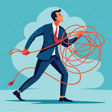 Premium Vector Unravel Tangle Problem Solving Difficult Knot Chaos Or