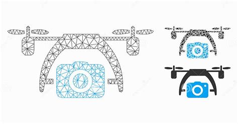 Photo Drone Vector Mesh 2d Model And Triangle Mosaic Icon Stock Vector Illustration Of